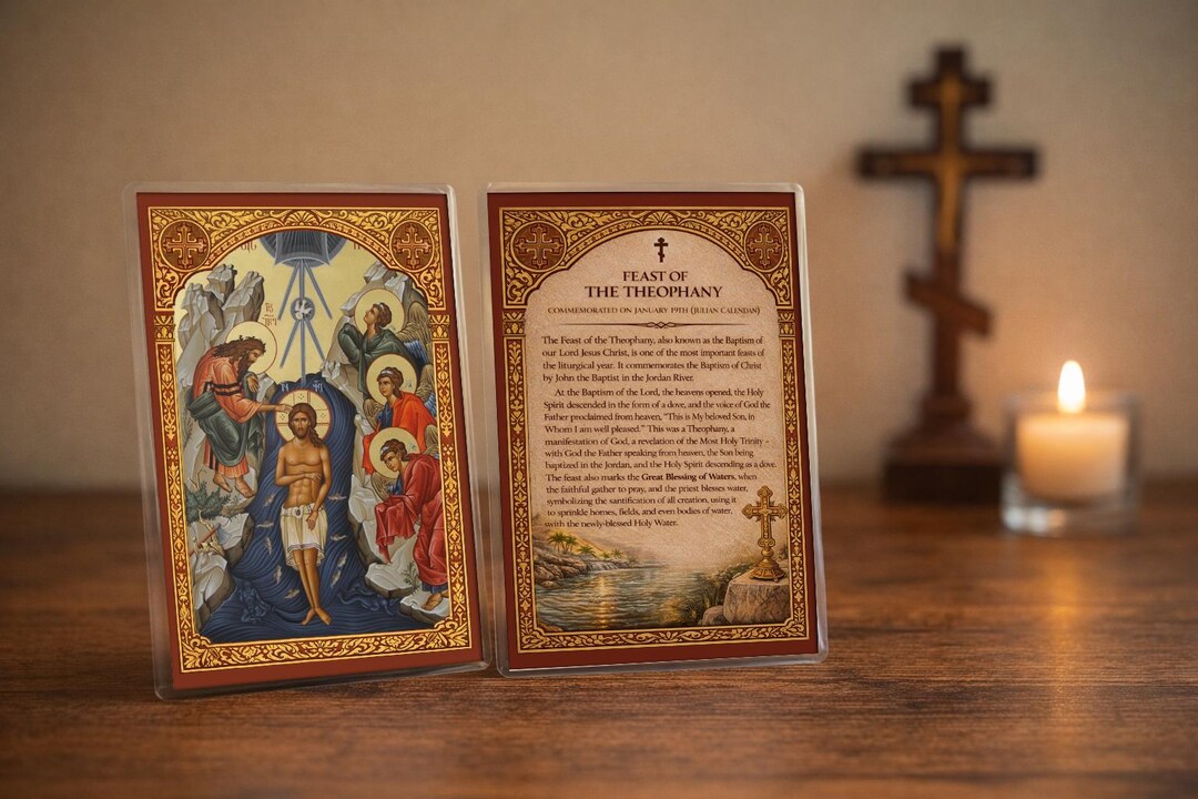 Feast of the Theophany – Orthodox Icon Prayer Card (4×6 Laminated) - Etsy