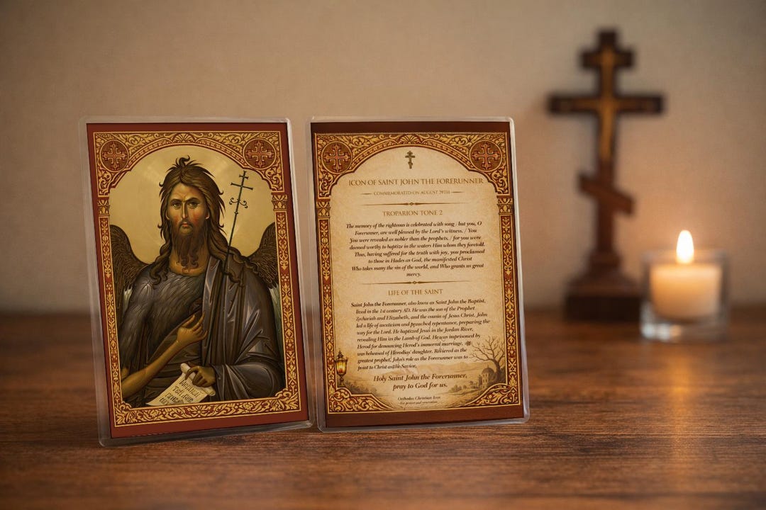 St. John the Forerunner and Baptist – Orthodox Icon Prayer Card (4×6 ...