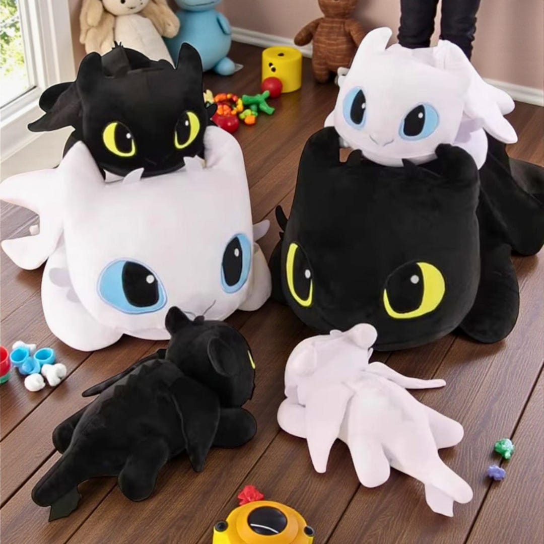 Toothless & Light Fury Plush｜how to Train Your Dragon Movie｜night Fury ...