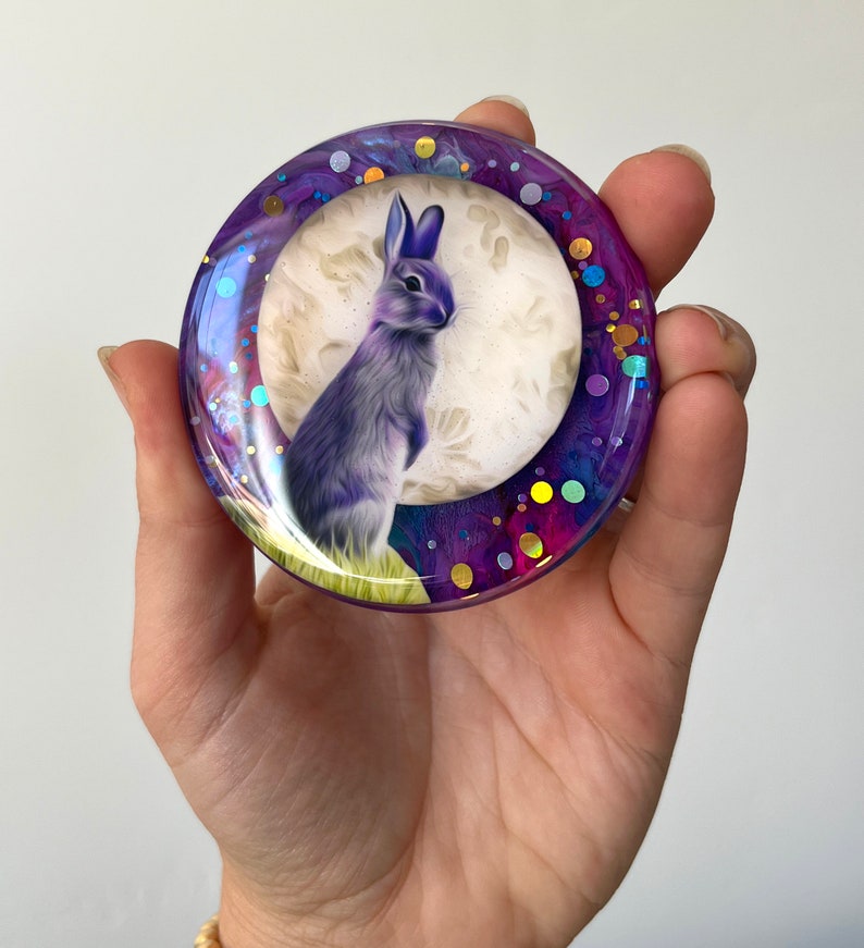 Rabbit Magnet Bunny Magnet Resin Woodland Magnet Colorful | Etsy