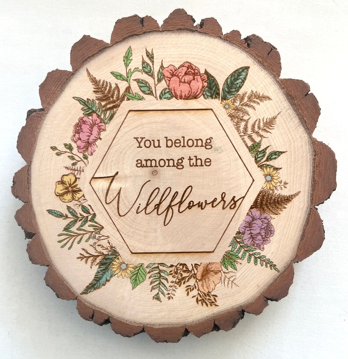 Wood Burned Floral Art Wildflower Art Bohemian Gift Floral - Etsy