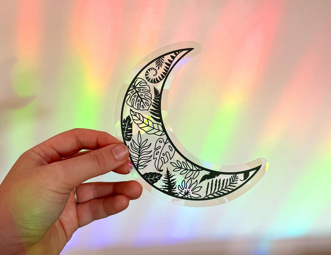 Suncatcher Sticker for Plant Lover, Tropical Rainbow Window Suncatcher ...
