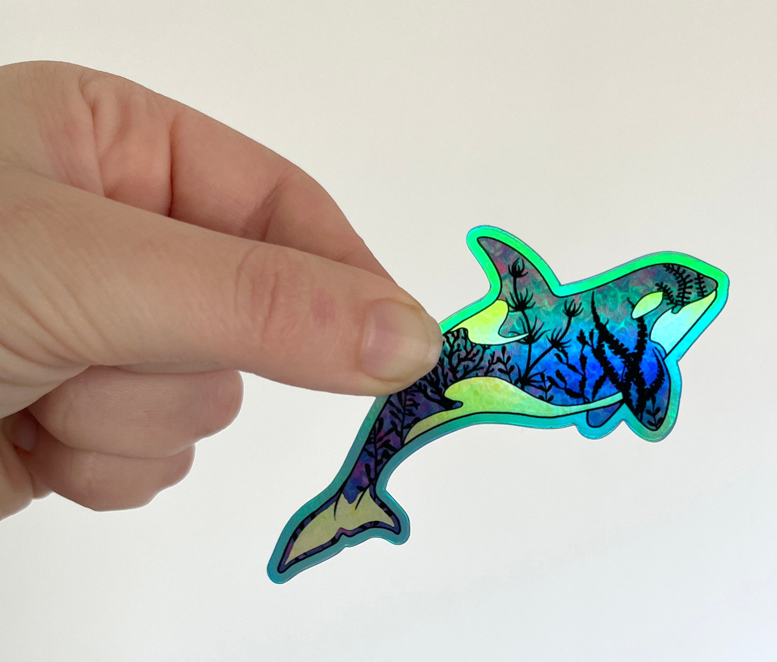 Orca Sticker Killer Whale Sticker Vinyl Animal Holographic | Etsy