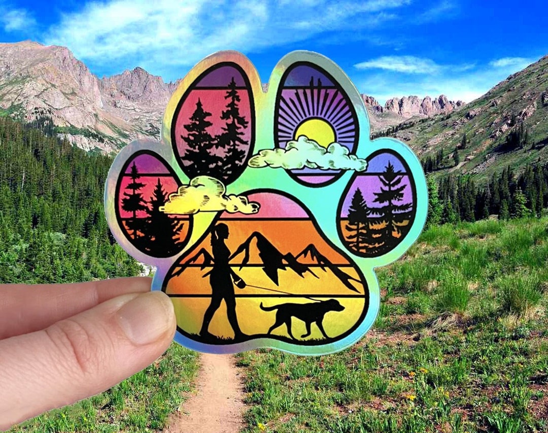Dog Mom Sticker, Cute Paw Print Sticker, Holographic Dog Sticker, Girl ...