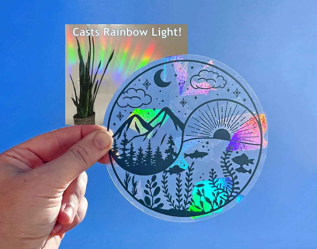 Suncatcher Sticker Nature Window Cling, Moon Sun Catcher Sticker ...