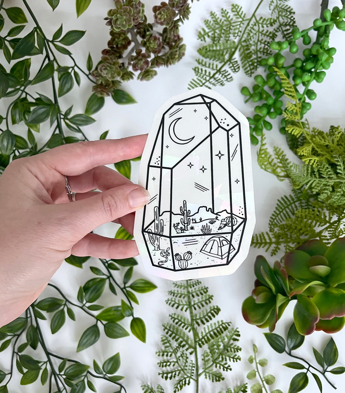 Camping Window Sticker Desert Window Cling Rainbow Maker - Etsy