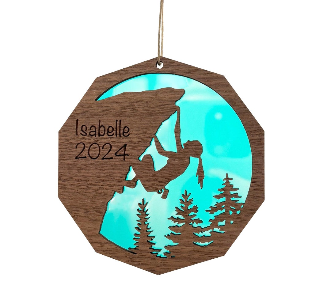 Female Rock Climber Ornament, Girl Bouldering Ornament, Climbing Lover ...