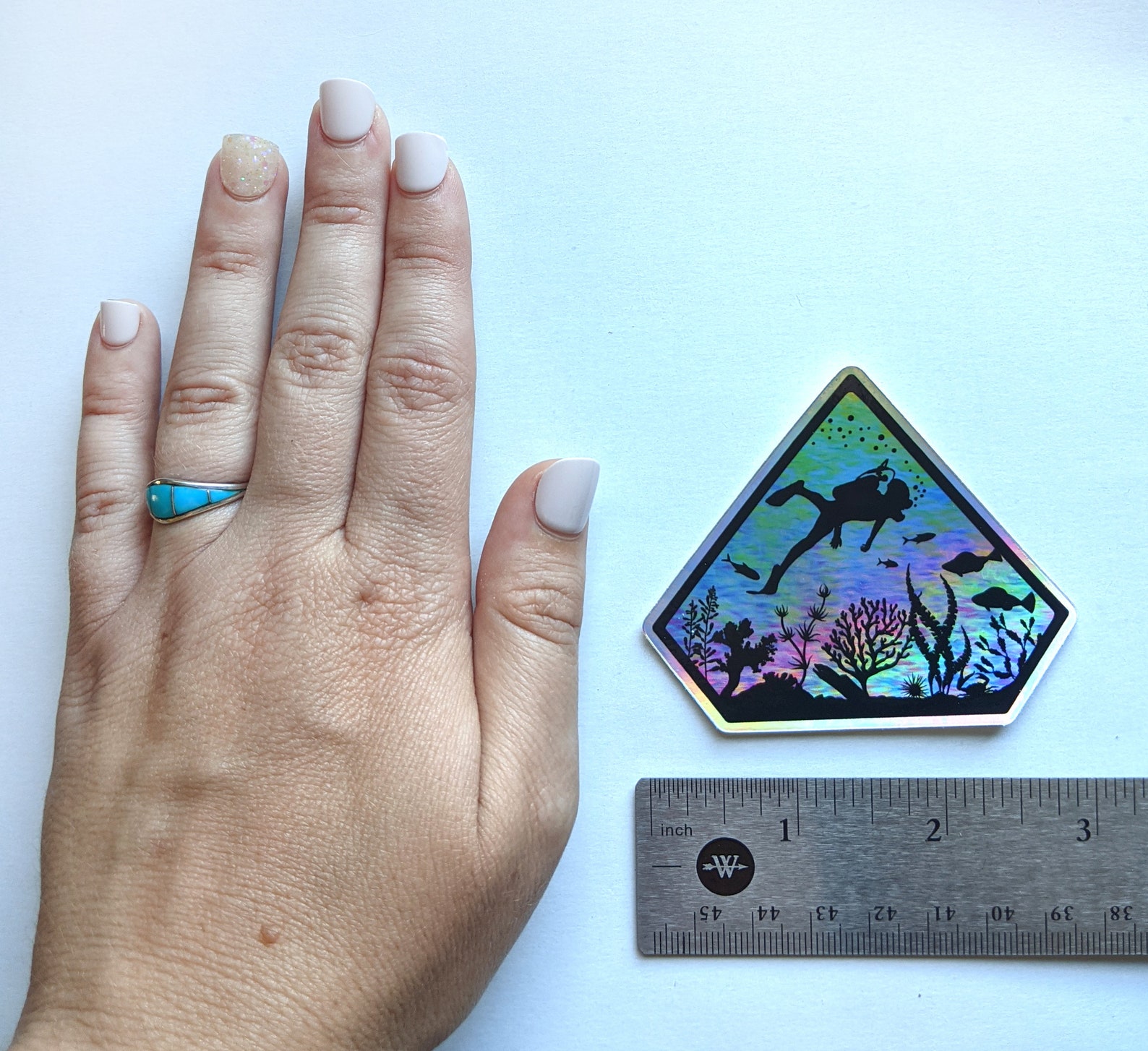 Scuba Diver Sticker Vinyl Holographic Sticker Scuba Diving | Etsy