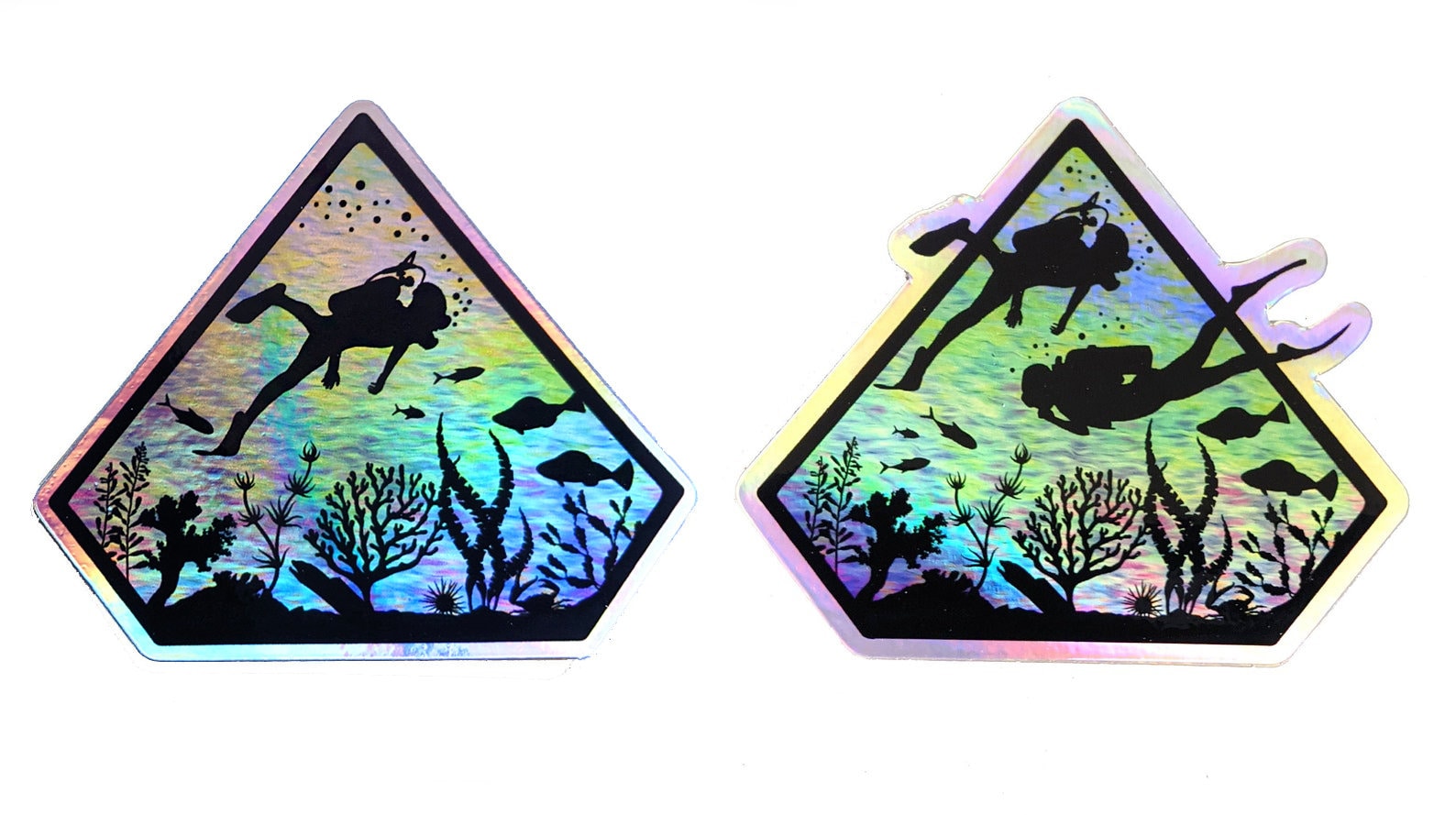 Scuba Diver Sticker Vinyl Holographic Sticker Scuba Diving | Etsy