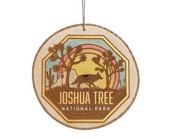 Joshua Tree National Park ornament wood burned California | Etsy