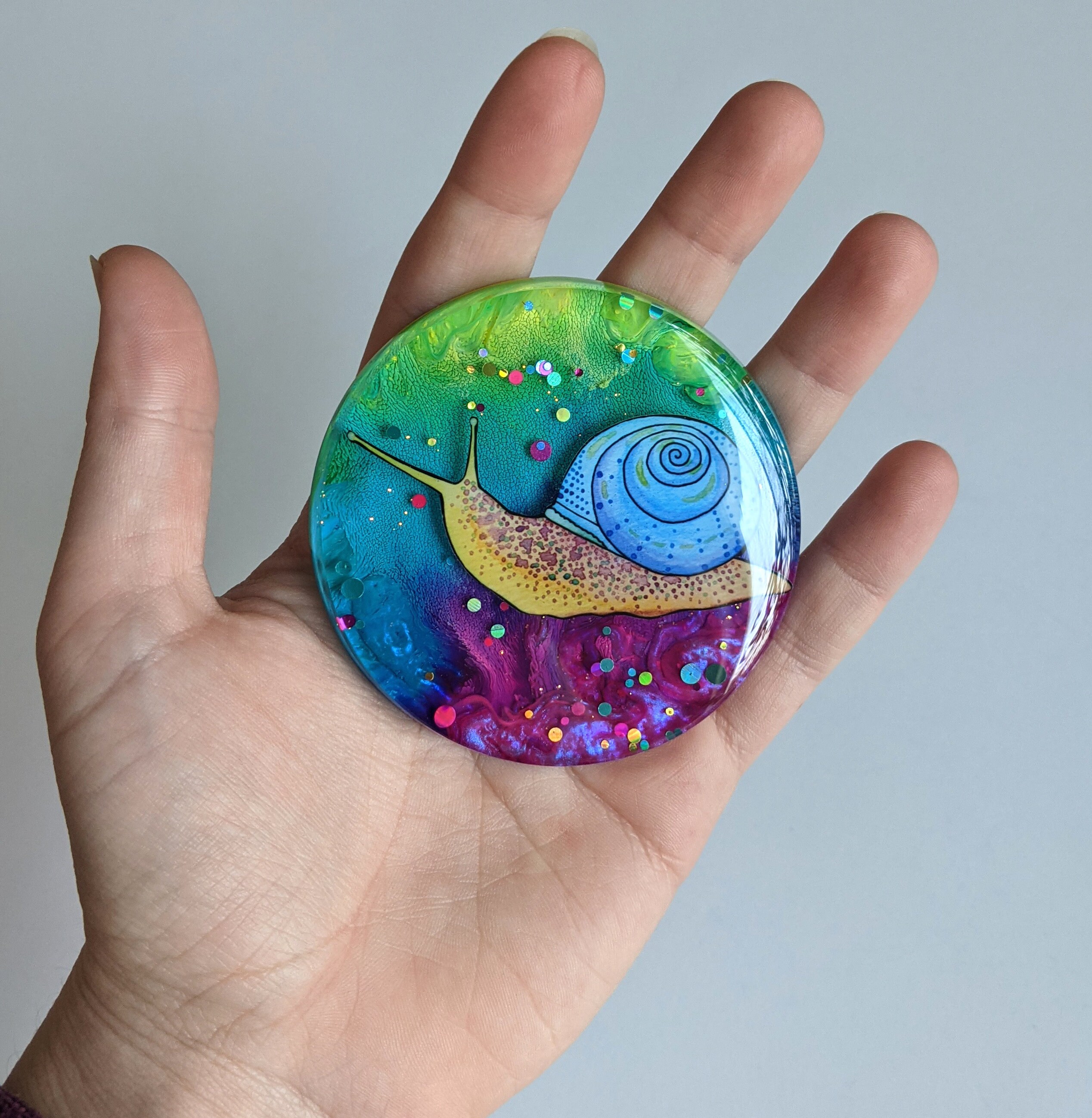 Kitchen & Dining resin magnet colorful alcohol ink school mascot art ...