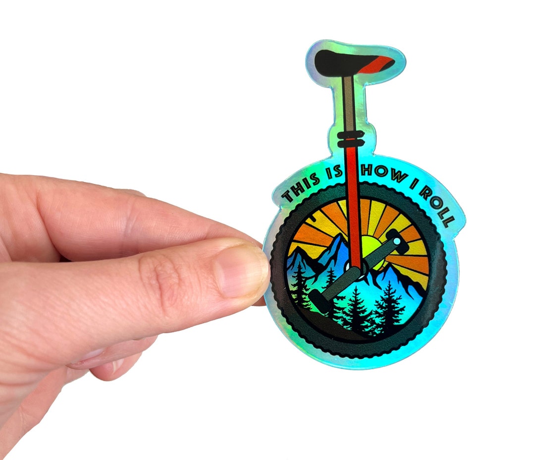 Unicycle Sticker, Mountain Unicycler Gift, Adventure Muni Sticker ...