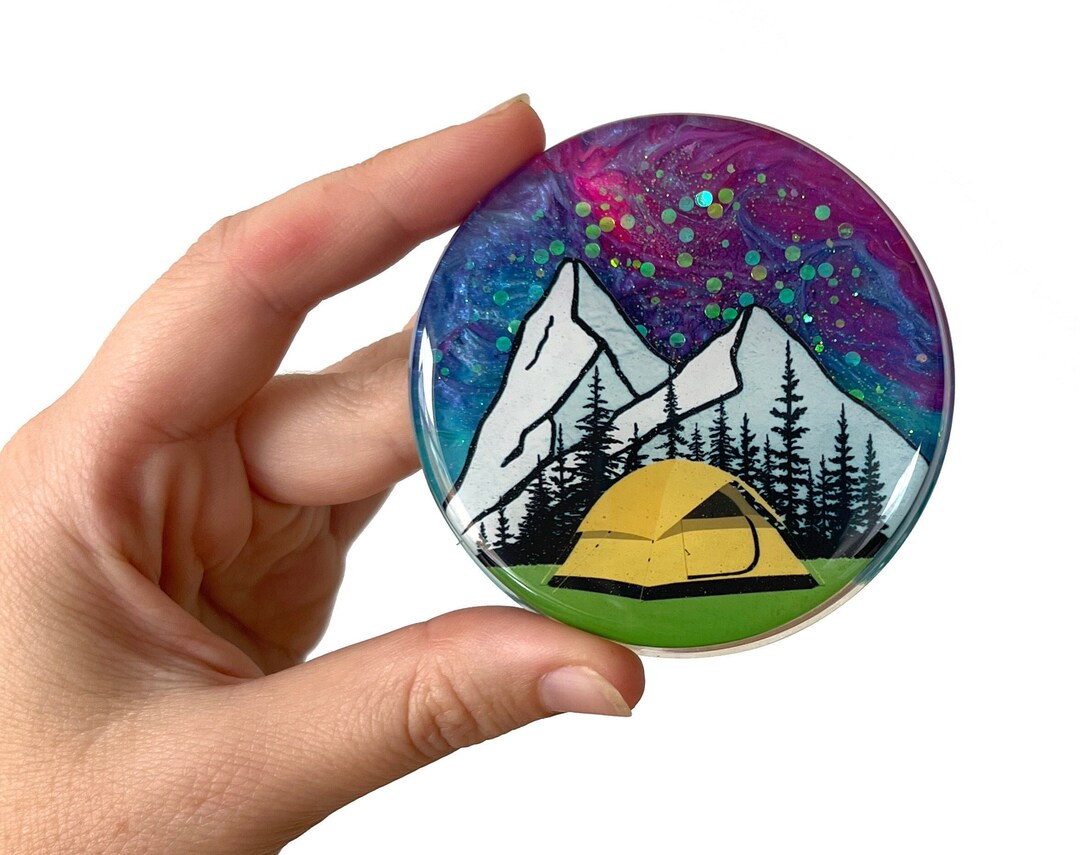 Camping Magnet, Mountain Forest Magnet, Resin Magnet, Tent Magnet ...