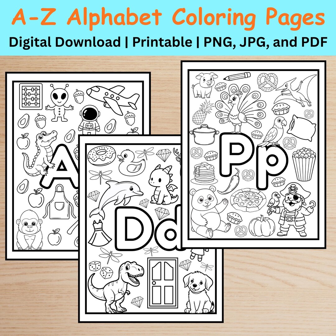 Alphabet Coloring Book Printable, 26 ABC Coloring Pages for Kids ...