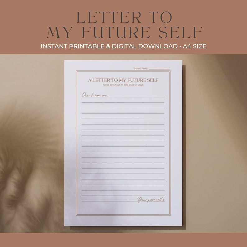 Letter to My Future Self Printable, Reflective Writing, A4 (digital PDF ...