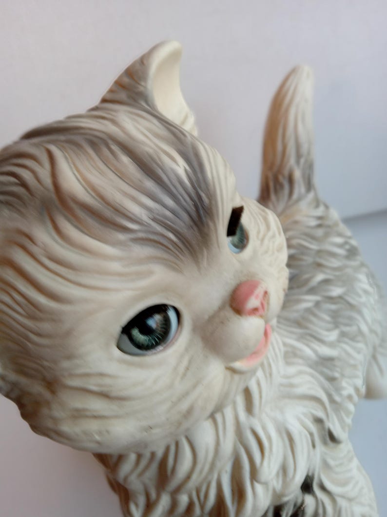 1960 Edward Mobley Large Sleepy Eye Kitten. Grey/ White.squeaks ...