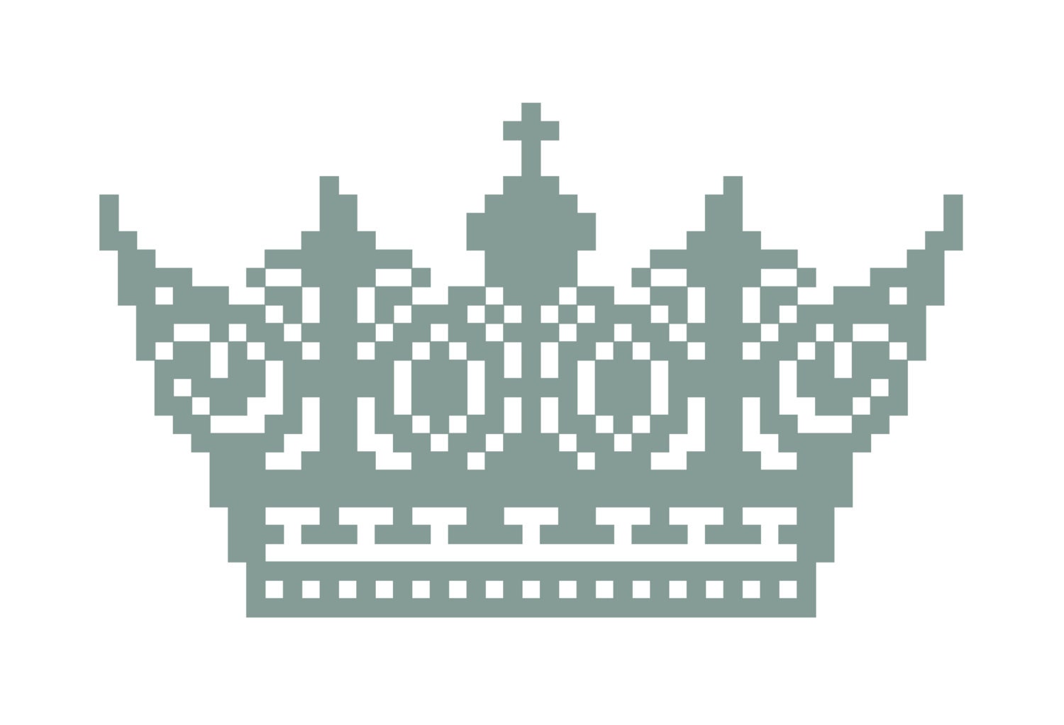 Royal Crown Modern Cross Stitch PATTERN - Etsy
