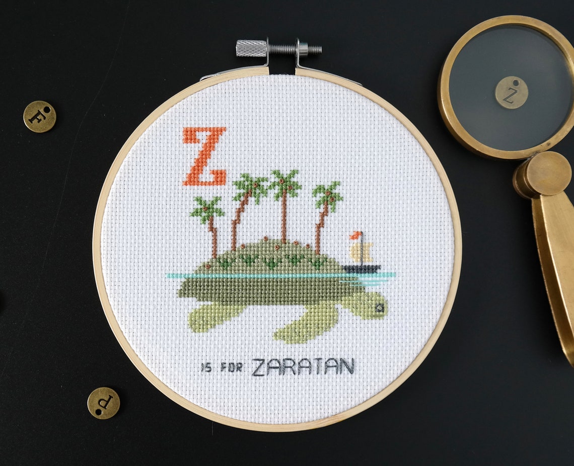 Zaratan, Modern Cross Stitch PATTERN, Cryptid Abcs, Cryptozoology - Etsy