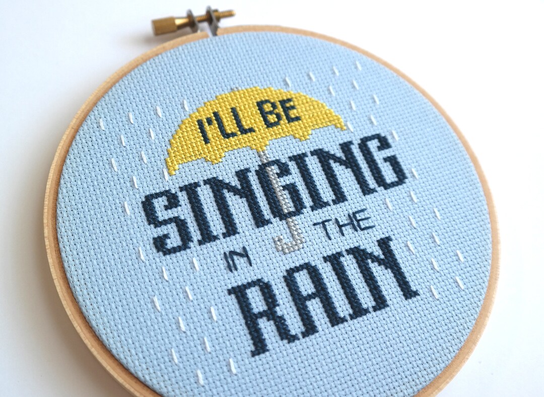 Modern Cross Stitch PATTERN, Singing in the Rain, Song Lyrics - Etsy