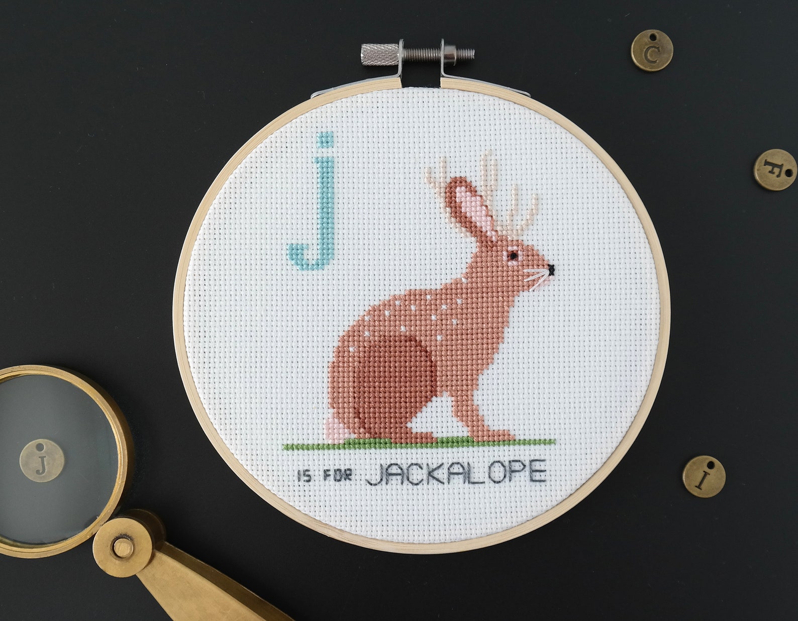 Jackalope Modern Cross Stitch PATTERN Cryptid Abcs - Etsy