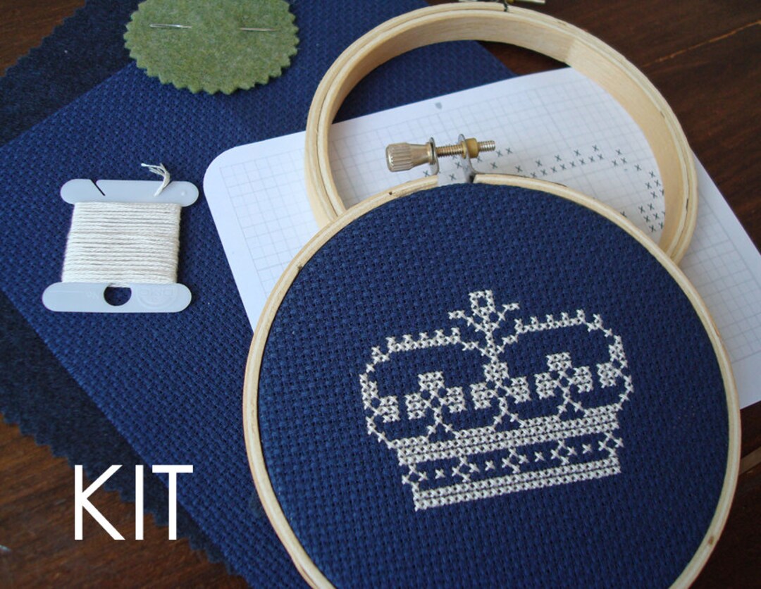 Royal Crown, Cross Stitch KIT, Coronation - Etsy