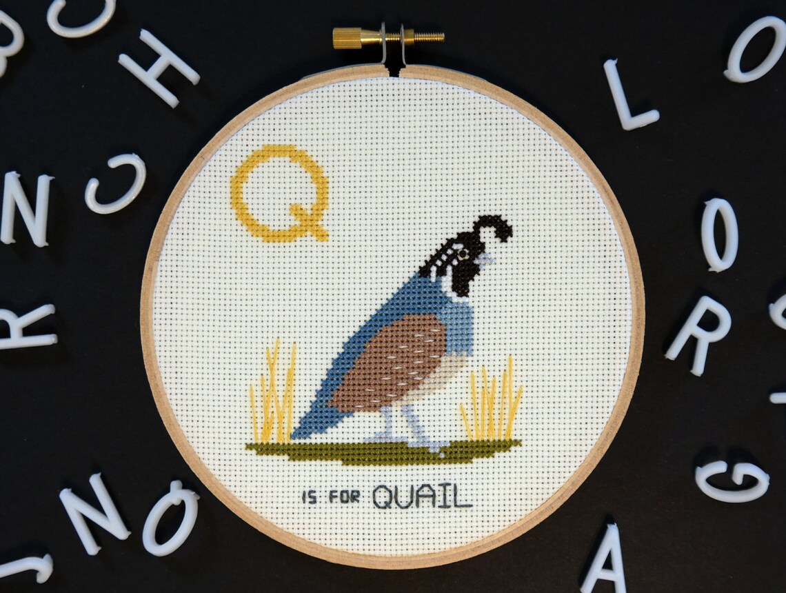 Quail Modern Cross Stitch PATTERN Alphabet Animalia | Etsy