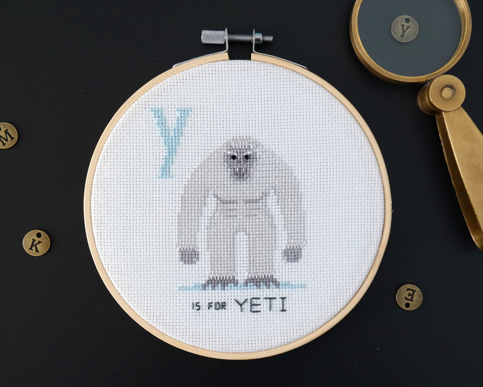Yeti Modern Cross Stitch PATTERN Cryptid Abcs Cryptozoology - Etsy