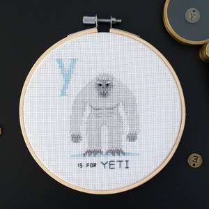 Yeti, Modern Cross Stitch PATTERN, Cryptid Abcs, Cryptozoology - Etsy