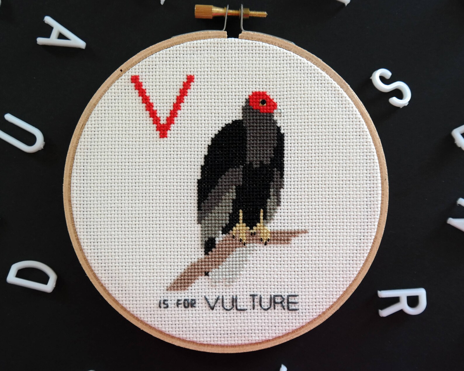 Vulture Modern cross stitch PATTERN Alphabet Animalia | Etsy