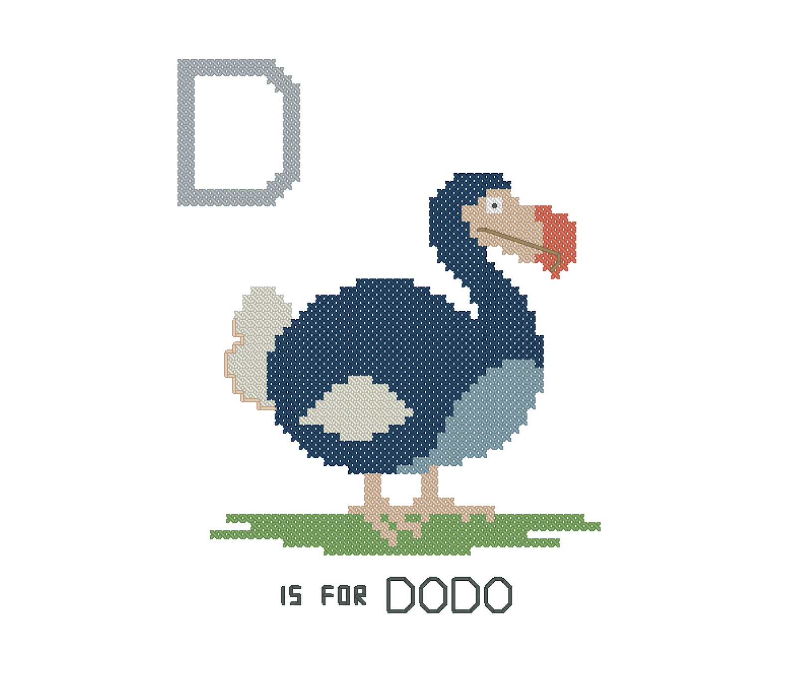 Dodo Modern Cross Stitch PATTERN Alphabet Animalia - Etsy