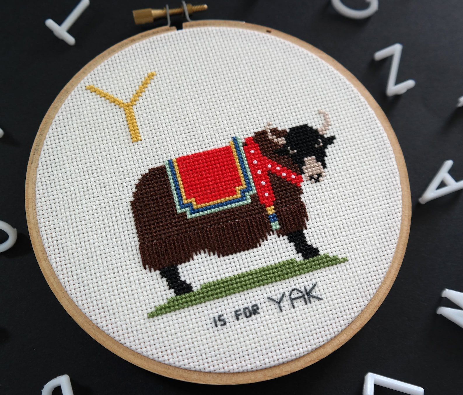 Yak Modern Cross Stitch PATTERN Alphabet Animalia - Etsy