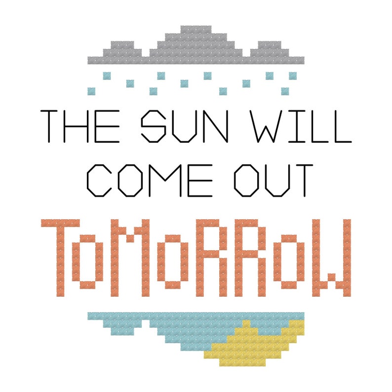 Modern Cross Stitch Pattern Tomorrow Song Lyrics Etsy