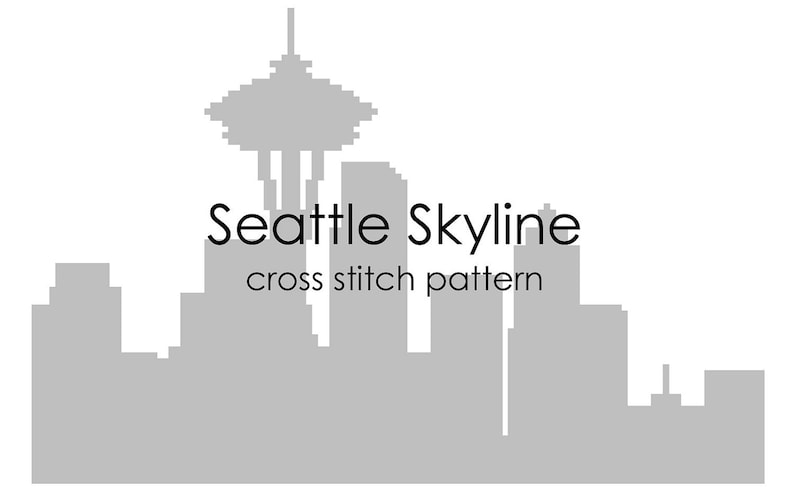 Seattle Skyline Travel cross stitch PATTERN Washington | Etsy