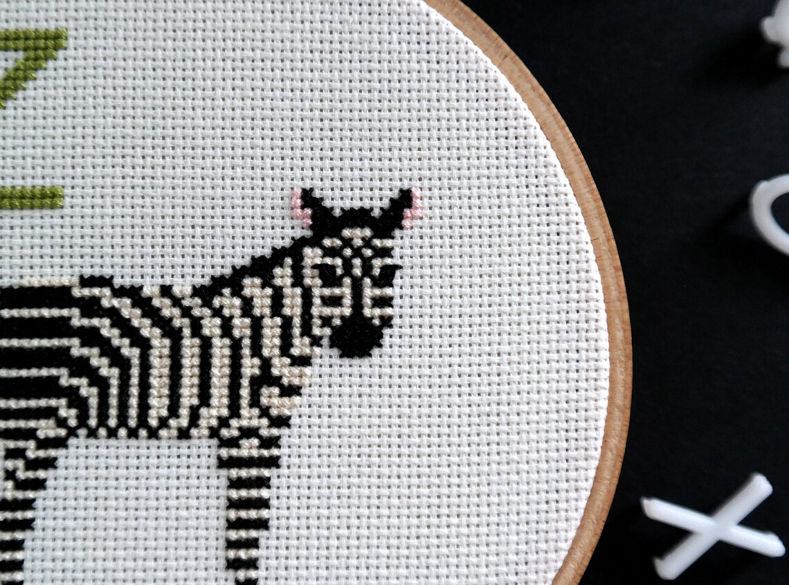 Zebra, Modern Cross Stitch PATTERN, Alphabet Animalia - Etsy