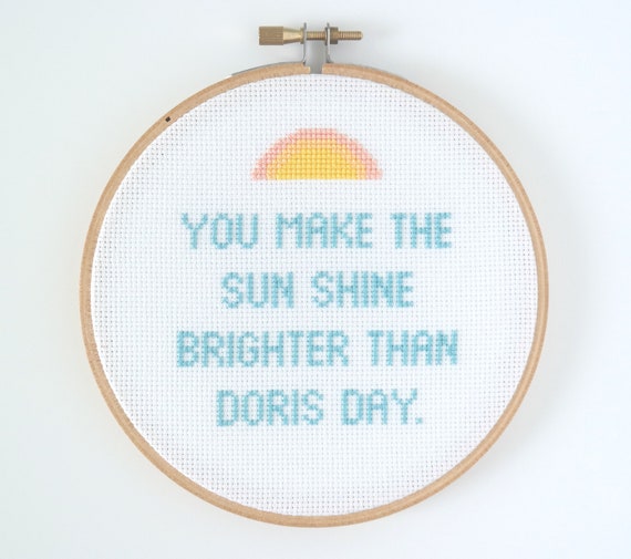 Modern Cross Stitch PATTERN 80s Song Lyrics Wham Wake Me | Etsy