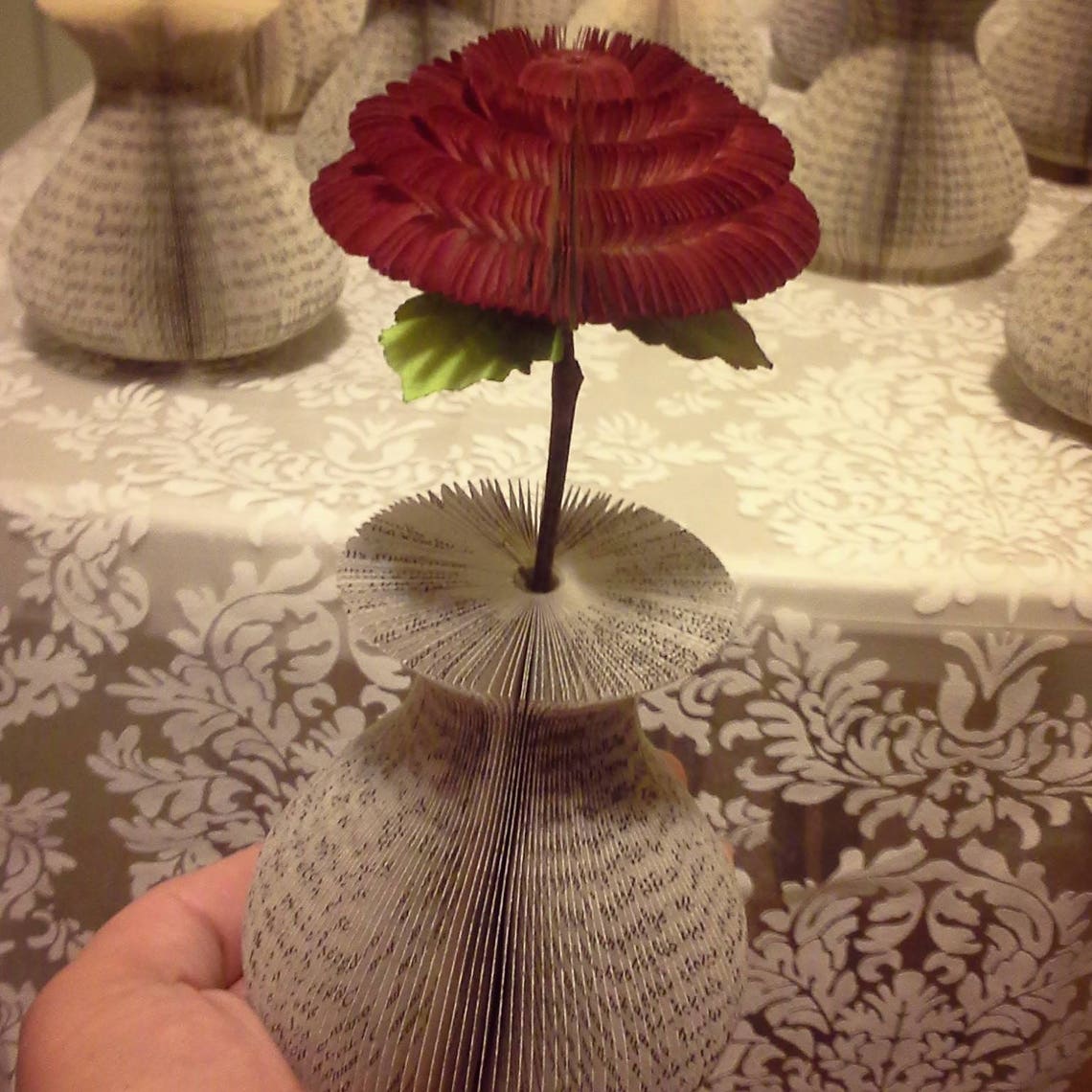 One Mini Book Flower & Vase~teacher's Gift~mother's Day Gift~dorm Decor ...