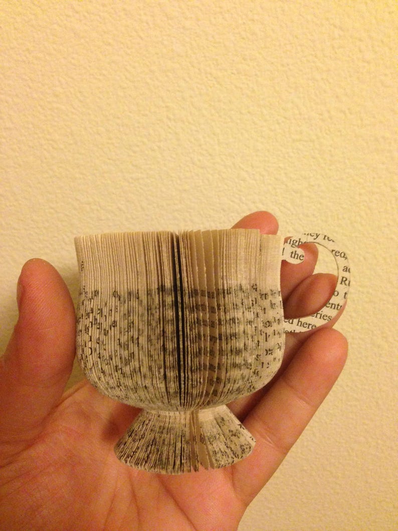 Book Page Teapot & Cup~wedding Centerpiece~book Club~mother's Day~tea ...