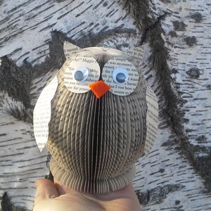 Book Page Owl/ Book Club Gift/wedding Decor/book Lover Decor/book Art ...