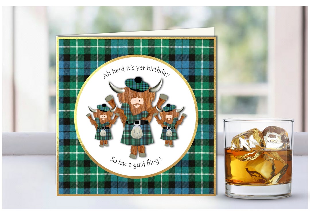 Funny Highland Coo Birthday Card With Scottish Dialect, Made in ...