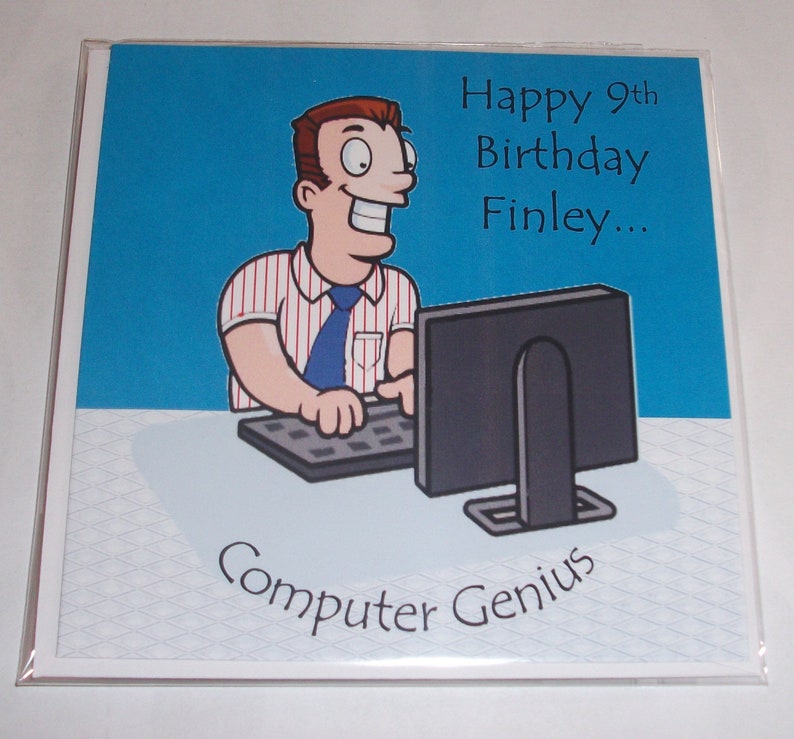 Male Computer Geek birthday card variety of | Etsy