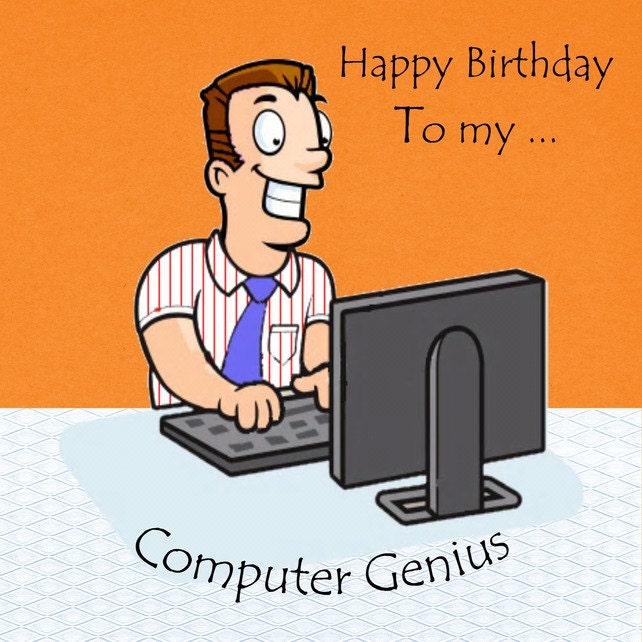 Male Computer Geek Birthday Card Variety of - Etsy UK