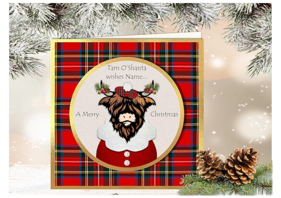 Funny Highland Cow Christmas Card in Red Tartans Santa - Etsy UK