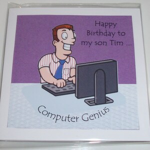 Male Computer Geek Birthday Card Variety of - Etsy UK