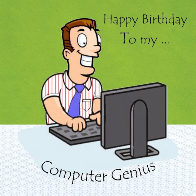 Male Computer Geek Birthday Card Variety of - Etsy UK
