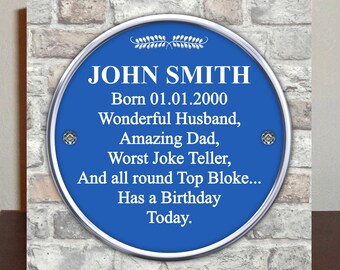 Blue Plaque Birthday - Etsy UK