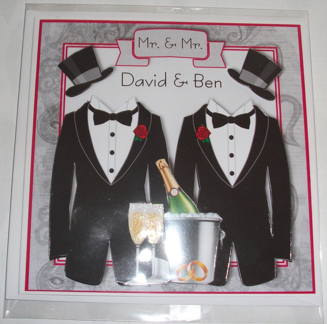 Gay Wedding Card Mr & Mr Wedding Card Same Sex Wedding Card - Etsy