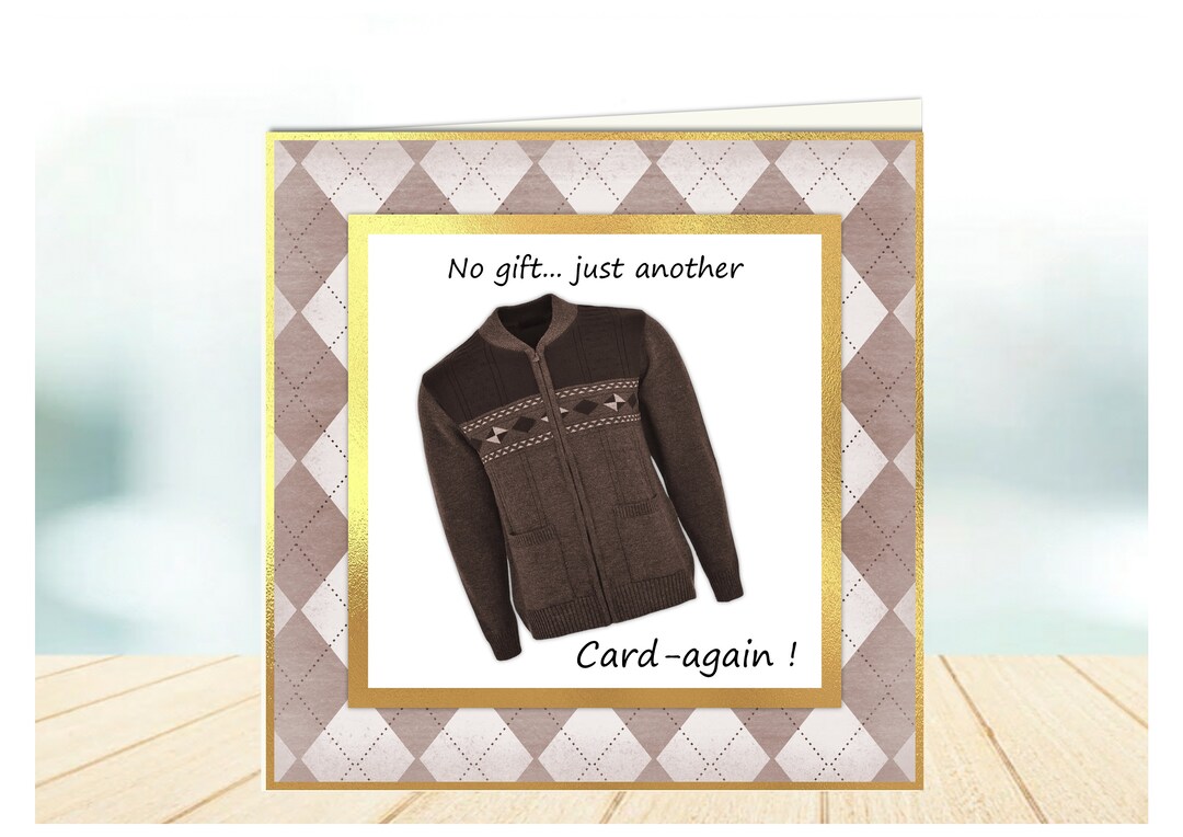 Male Cardigan Pun Card, Pun Birthday Card, Funny Birthday Cards, for ...