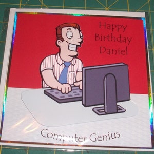 Male Computer Geek Birthday Card Variety of | Etsy UK