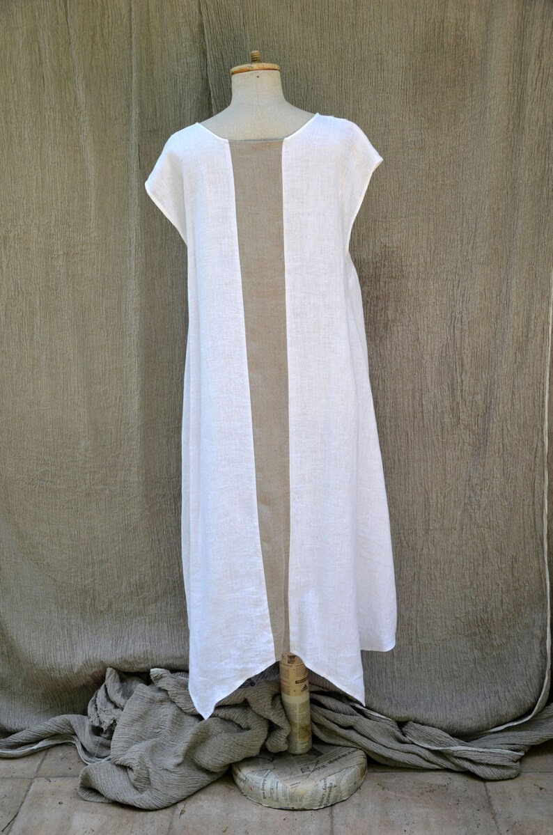 European 100% Linen Dress M Size Woman Unique Fashion Design, Eco ...