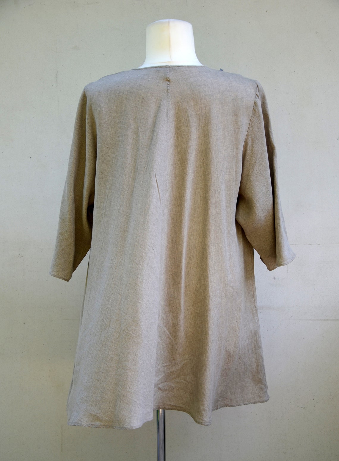 Large Extra Large LINEN Tunic Eco Hemp Flax Tank Woman Unique - Etsy